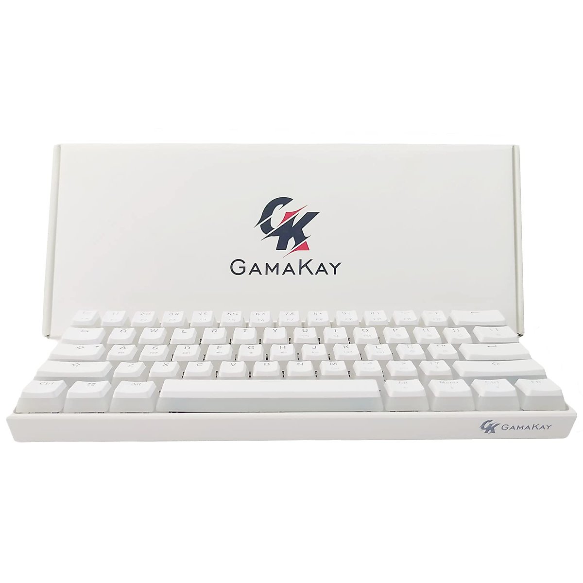 GK GAMAKAY MK61 RGB Pudding Keyboard, 61 Keys Gateron Optical Switch PBT Pudding Keycaps, Hot Swap Backlit Ultra-Compact Wired Gaming Keyboard for Windows Mac PC Gamers (Yellow Switch V2, White)
