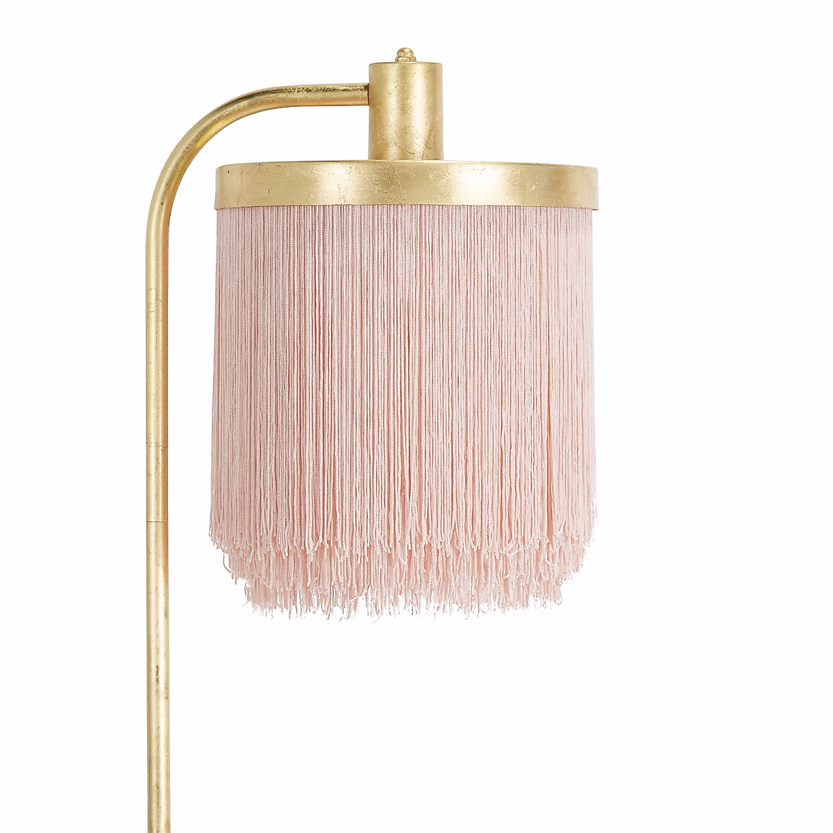 Decor Therapy Framboise Fringe Shade Floor Lamp, Gold Leaf