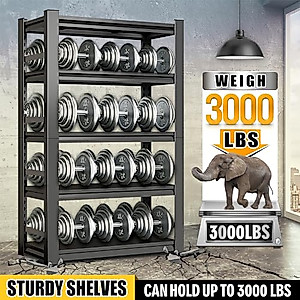 72"H|36"W Garage Shelving Unit and Storage-Easy Assembly Metal Shelves 5-Tier Rack|Heavy-Duty Adjustable Shelf|Steel Rust-Resistant Shelves for Industrial,Warehouse,Basement,Workshop Organization