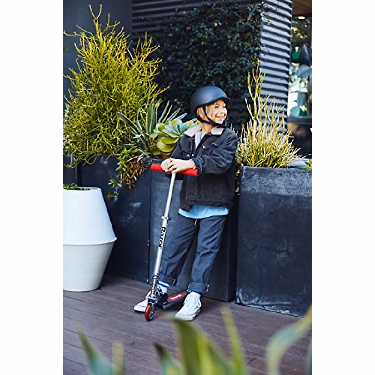 Razor A2 Kick Scooter for Kids – Wheelie Bar, Foldable, Lightweight, Front Vibration Reducing System, Adjustable Height Handlebars & Jr. Lil' Kick Scooter