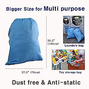 DT&G 2 Packs High Density-Conductive Large Laundry bags / Made of polyester, Drawstring closure, Anti-static / 28”x40” Size / Tear resistance and tight Stitching Dirty Clothes Storage Bags