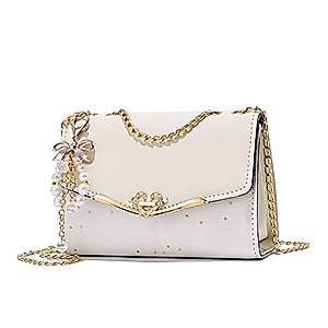 Crossbody Shoulder Square Bags for Women Glittering Stars Purse PU Leather Handbag Satchels Tote Bag with Metal Chain Strap
