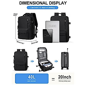 winspansy Large Travel Backpack for Women Men Carry on Backpacks Waterproof Flight Approved Personal Item Bags Luggage Backpacks Fit for 17 Inch Laptop Business Work,Mochila de Viaje