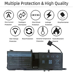 YXKC 44T2R 9NJM1 Laptop Battery Replacement for Dell Alienware 17 R4 R5 15 R3 R4, P31E P69F P31E001 P31E002 P69F001 P69F002 Series 01D82 546FF 0546FF HF250 0HF250 0MG2YH 15.2V 68Wh 4410mAh
