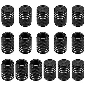 16 Pack Tire Valve Stem Caps, Car Tire Valve Caps Universal for Car, Motorbike, Trucks, Bike, Bicycle, Black