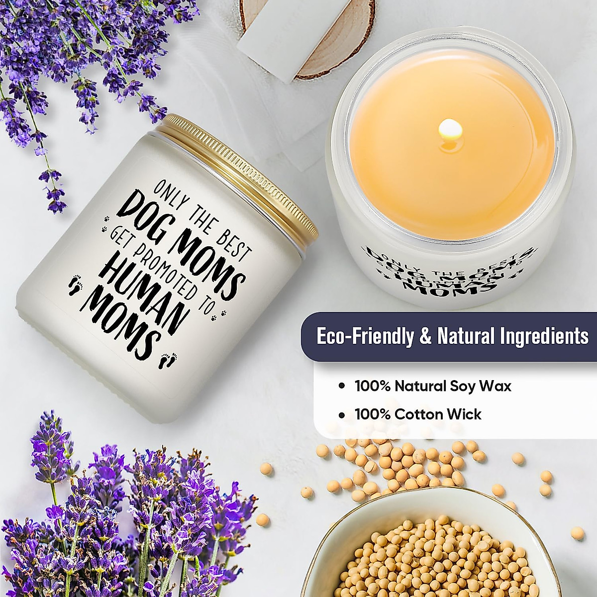 New Mom Gifts for Pregnant Women, Funny Dog Mom Pregnancy Gift for Expecting Mom, Mother to be Gift for First Time Moms, Congrats on Pregnancy Present for Wife Friend Sister, Lavender Scented Candle