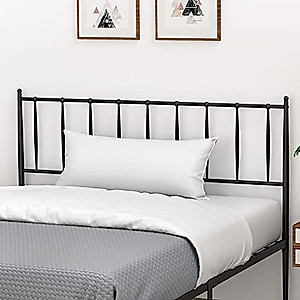 Fancihabor Queen Size Bed Frame with Upholstered Headboard, Metal Slats Support Platform Bed Frame with Storage, No Box Spring Needed (Queen)