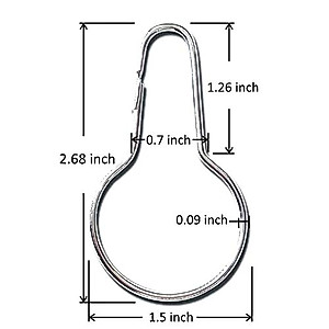 Wandeful Silver Metal Shower Curtain Style Hanging Clip Chain Hooks for Sorting & Organizing, Window Arts & Crafts Display, DIY Key Hangers (60 Pieces)