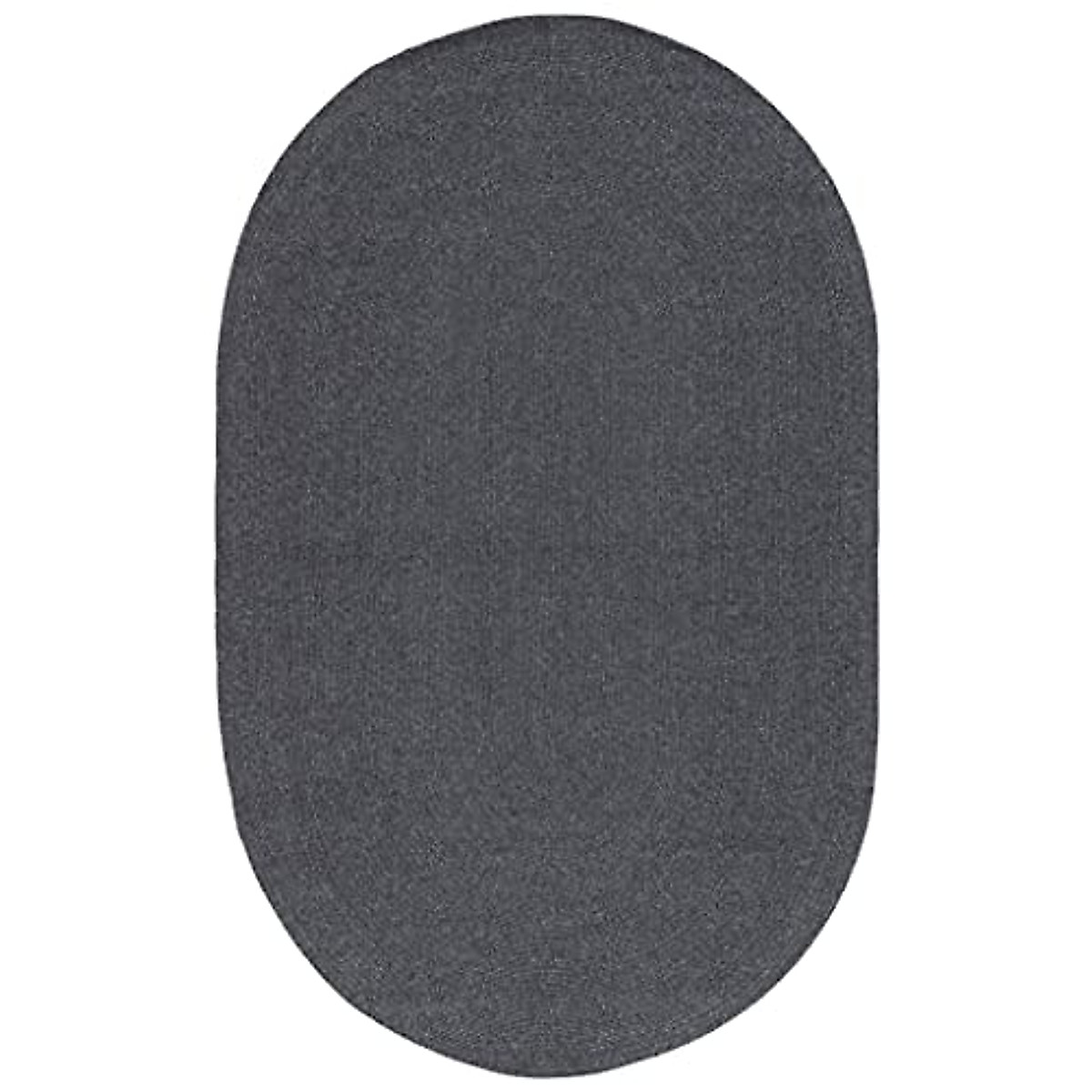 SAFAVIEH Braided Collection Area Rug - 8' x 10' Oval, Black, Handmade Farmhouse, Ideal for High Traffic Areas in Living Room, Bedroom (BRA201Z)