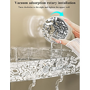 CBDYWVR Suction Cup Storage Rack, Corner Shower Caddy Suction Cups, Light Luxury Style Glacier Pattern Suction Cup Shelf, Wall Mounted Shower Shelves Storage Basket for Bathroom Kitchen (triangles)