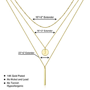 Vjoypro Gold Initial Necklaces for Women Trendy, 14K Gold Initial J Letter Dainty Gold Choker Coin Pendant Necklace Y Necklaces Trendy Jewelry Gifts for Women Teen