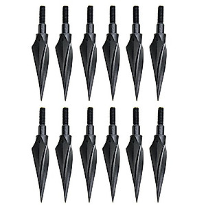 UP100 6pcs Steel Traditional Broadheads 150 Grain Spiral Tips Arrow Points Archery