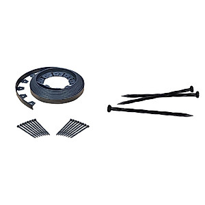 EasyFlex No-Dig Landscape Edging Kit with Anchoring Spikes, 40 Feet (1.5 in Tall)