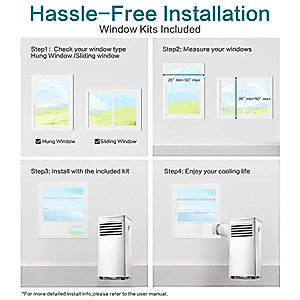 Kismile Portable Air Conditioners 8,000 BTU,Cooling, Dehumidifier & Fan 3-in-1,Air Conditioner Portable with Remote Control, Quiet AC Unit for Room/Office