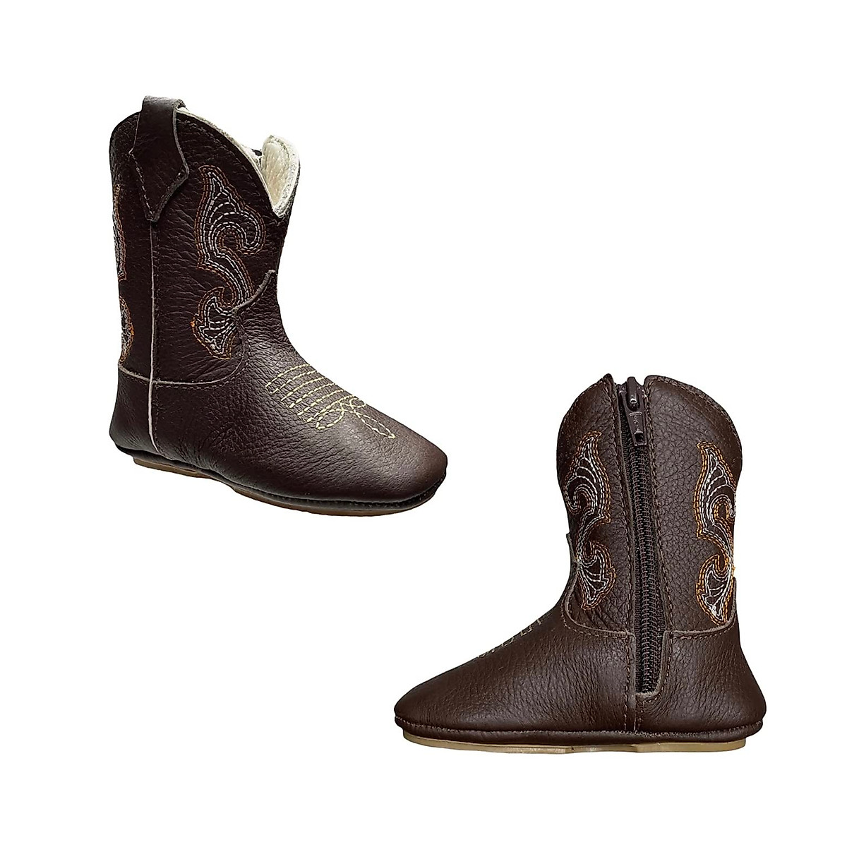 King USA Texas Real Leather Western Boots - Cowboy Bootie for Baby Infant Toddler Boys Girls Newborn 3C