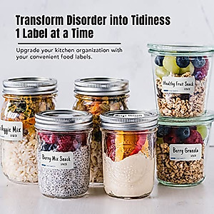 MESS Dissolvable Food Labels for Containers 1x2" Blank Kitchen Labels - Food Storage Labels - Removable Freezer Labels - Dissolvable Labels for Food Containers - Washable Canning Label (500)