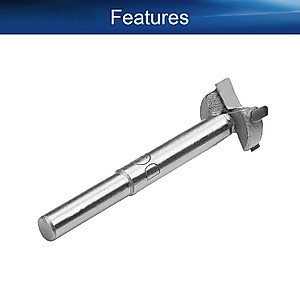 Auniwaig Forstner Drill Bits, 22mm Dia Wood Hole Saw, Auger Opener Cemented Carbide, 80mm Length Woodworking Hinge Hole Drilling Boring Bit Cutter, Round Shank, Gray, 1 Pcs