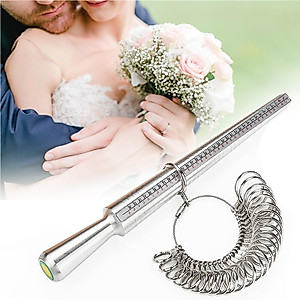 Accmor Ring Sizer Tool Including Ring Mandrel & Ring Sizer Guage, 4 Sizes Ring Measurement Stick Metal Mandrel & Finger Sizing Measuring Tool Set for Jewelry Making Measuring