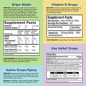 Mommy's Bliss Newborn Essentials Gift Set, Includes Gripe Water, Baby Vitamin D / Gas Drops and Gentle Saline Drops/Spray