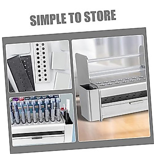 BUTIFULSIC Tool Storage Box Garage Tool Organizers Wrench Holder Organizer Tool Storage Holder with Drawer Portable Tool Organizer Hammer Rack Tools Screwdriver Tool Storage Holder Silver Pvc