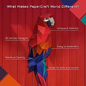 3D Paper Animal Wall & Art Decor - Pre-fold & Pre-cut Papercraft 3D Animal Model Kits - 250 GSM Puzzled 3D Origami Paper - DIY 3D Puzzle by PaperCraft World - Bunny