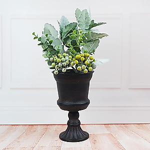 WEIDUOFUN Antique Display Urn Planter Pedestal Vase Rustic Classic Urn Planter Vase for Wedding Home Cafe Decoration -7.87”Tall and 3.54” Diameter
