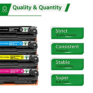 GREENSKY Compatible Toner Cartridge Replacement for HP 128A CE320A CE321A CE322A CE323A for HP Laserjet Pro CM1415fn CM1415fnw CP1525n CP1525nw Printer (Black Cyan Yellow Magenta, 4-Pack)