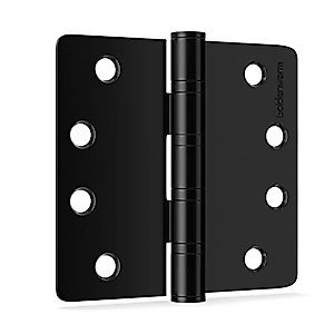 3 Pack goldenwarm Ball Bearing Door Hinges for Exterior & Interior Doors 4in Stainless Steel Door Hinges Heavy-Duty Door Hinges Black 4'' Door Hinge, 1/4'' Radius Corners