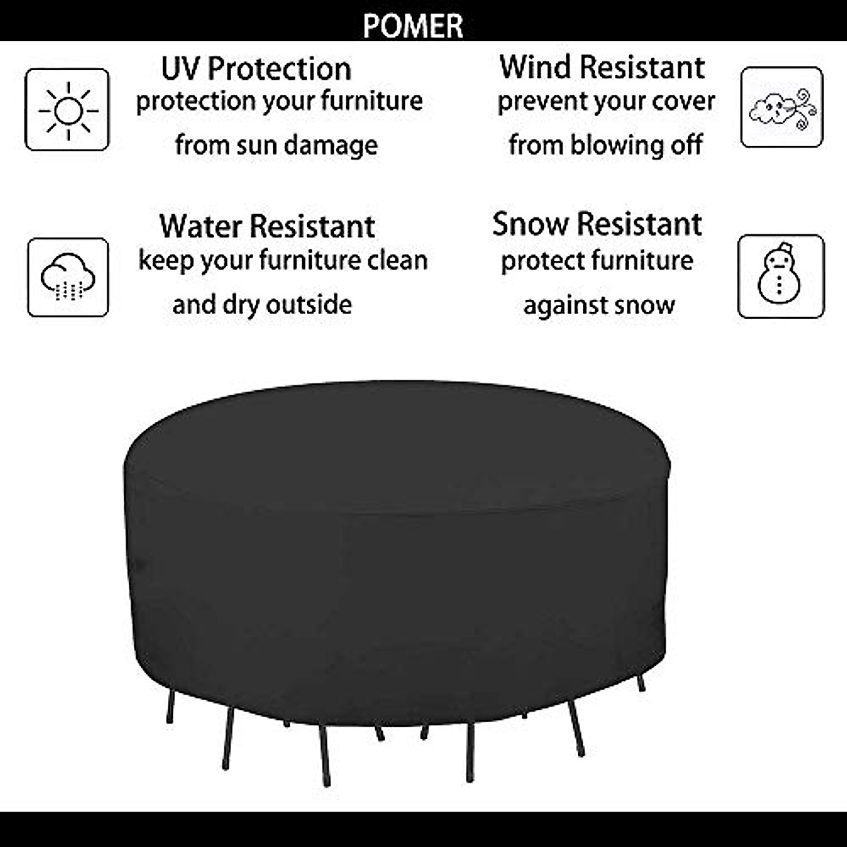 Birsppy Mr.You Round Deck Boxes Covers,28Inch Round Outdoor Storage Table Deck Box Cover,with Drawstring Design,Heavy Duty Waterproof 600D Fabric,28Dia x 18H