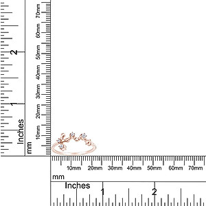 AFFY 1/10 Carat Natural Round Diamond Celestial Star Horoscope Astrology Virgo Zodiac Sign Ring In 14k Rose Gold Over Sterling Silver (0.1 Cttw, H-I Color, I1-I2 Clarity) Ring Size - 7.5