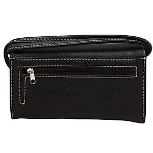 HW Collection Dog Paw Print Women Wallet Wristlet Crossbody Gifts Small Purse Clutch (Black Light Grey Paw)