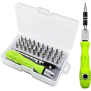 32 In 1 Small Screwdriver Set, Mini Magnetic Screwdriver Set – Contains 30 Bits Precision Repair Tool Kit, Torx Screwdriver Tool Sets for Eyeglass, Watch, Phones, Laptop, Computers, Toys