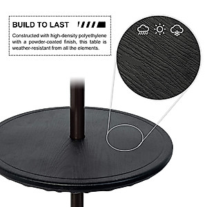 Sundale Outdoor Adjustable Umbrella Table, Portable Round Table Tray with Umbrella Hole, for Beach Patio Garden Poolside 20in Dia