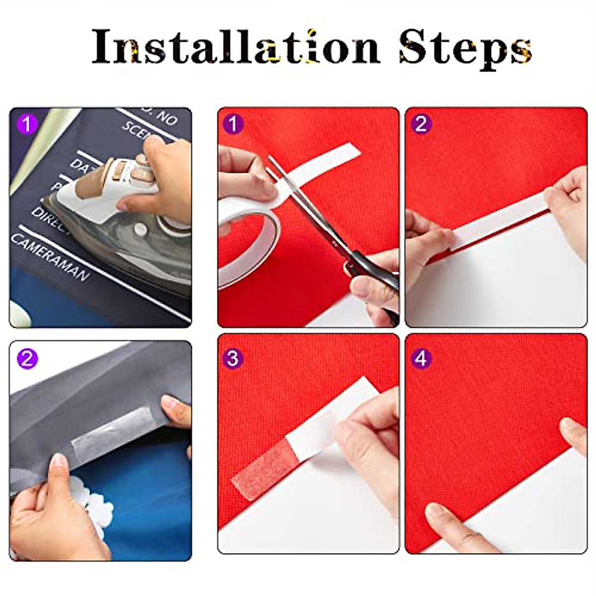 6 x 5 ft Movie Theme Photography Backdrop Red Carpet Party Decorations Runner Red Carpet Runner 2.6 x 15 ft with Carpet Tape and 24 Pieces 8 Inch Gold Star Paper Cutouts for Party Decoration Supplies