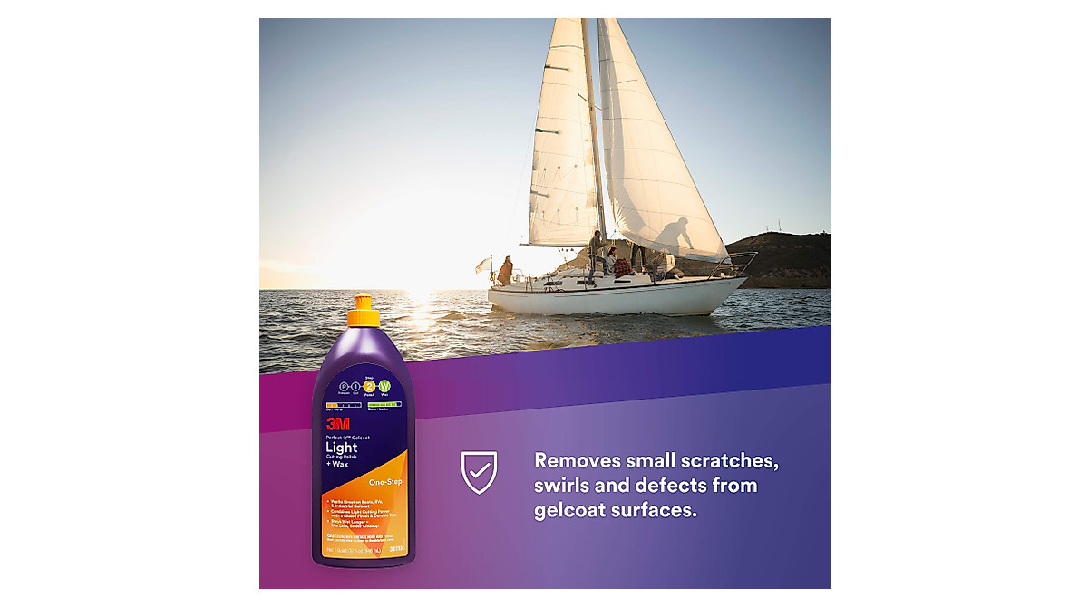 3M Perfect-It Gelcoat Polish and Wax for Boats & RVs | Light Swirl Remover