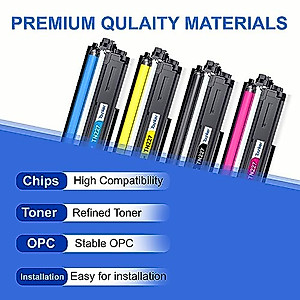 Tounker TN227BK/C/M/Y High Yield Toner Cartridges 4 Pack Compatible Replacement for TN227 TN227BK TN-227 TN223 TN223BK for HL-L3290CDW MFC-L3770CDW HL-L3210CW HL-L3270CDW MFC-L3710CW Printer