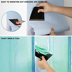 Gomake Wallpaper Smoothing Tool Wallpaper Brush Tools Kit with Felt Squeegee Craft Precision Knife for Paper Peel and Stick Wallpaper Car Wrap Vinyl Window Tint Film Wallpaper Adhesive (Kit 02)