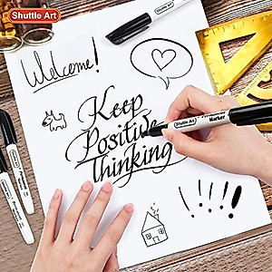 Permanent Markers,Shuttle Art 70 Pack Black Permanent Marker set,Fine Point, Works on Plastic,Wood,Stone,Metal and Glass for Doodling, Marking