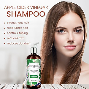 Fermosa Apple Cider Vinegar Shampoo and Conditioner Set - Clarifying Nourishing & Soothing, Reduce Itchy Scalp, Dandruff & Frizz, Adds Gloss, Hydration & Shine, Sulfate Free 16.9oz/ 500ml per bottle