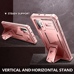 Dexnor for Samsung Galaxy Note 10+ Plus Case, [Built in Screen Protector and Kickstand] Heavy Military Grade Protection Shockproof Protective Cover for Samsung Galaxy Note 10 Plus Rose Gold