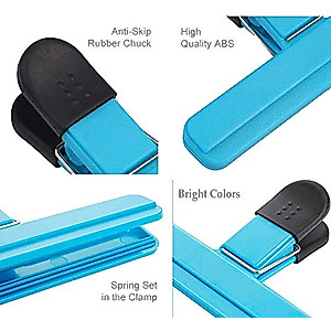 Large Chip Bag Clips Food Clips Plastic Heavy Duty Air Tight Seal Grip, Strong Grip Kitchen Food Bag Clips, Good Sealing Bag Clips for Coffee Bags, Potato Chip Bag, Cereal Bags, Candy Bag (12, Size 2)