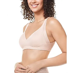 Warner's Women's No Side Effects Underarm and Back-Smoothing Comfort Wireless Lightly Lined T-Shirt Bra Ra2231a, Rosewater, X-Large