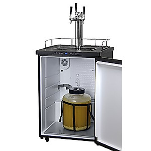 Kegco HBK309B-3 Three Faucet Homebrew Kegerator - Matte Black Cabinet and Door