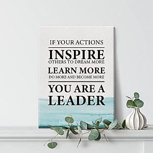 Inspirational Wall Art John Quincy Adams Quote If Your Actions Inspire Others to Dream More Learn More Canvas Painting Prints for Home Office Wall Decor Framed Artwork Gifts(12x15 Inch)