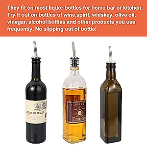 AOZITA 12 Pack Stainless Steel Liquor Bottle Pourers Tapered Spout with Long Dust Caps, Oil Dispenser Bottle Spouts for Pours Liquor, Vinegar, Syrup or Olive Oils (12 Bottle Pourers +12 Dust Covers)