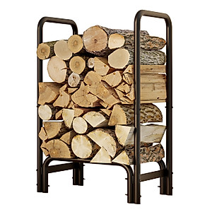 Fire Beauty Firewood Rack Log Holder,Log Storage Holder,Storage Rack,Firewood Stacker for Fireplace Indoor Outdoor(Small)