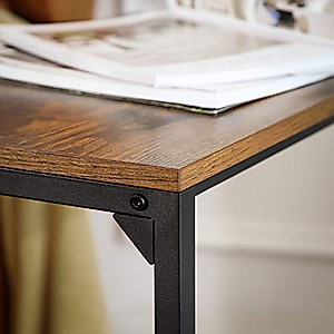 VASAGLE C Shaped End Sofa and Bed 21.7 Inches Side Table for Living Room, TV Tray, 13.8 x 21.7 x 26 Inches, Rustic Brown and Black