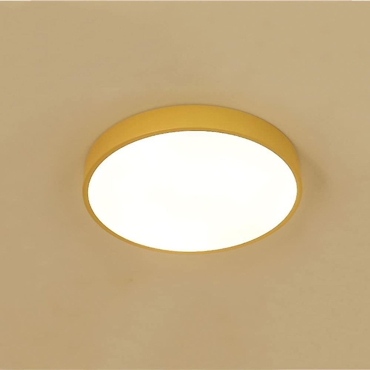 LONGDU European Brief Style LED Flush Mount Ceiling Lamp, Round Ceiling Light,Creative Personality Ceiling Light Fixture,for Bedroom Office Stairs Hotel Living Room Kitchen Hallway (Color : Gold, Si