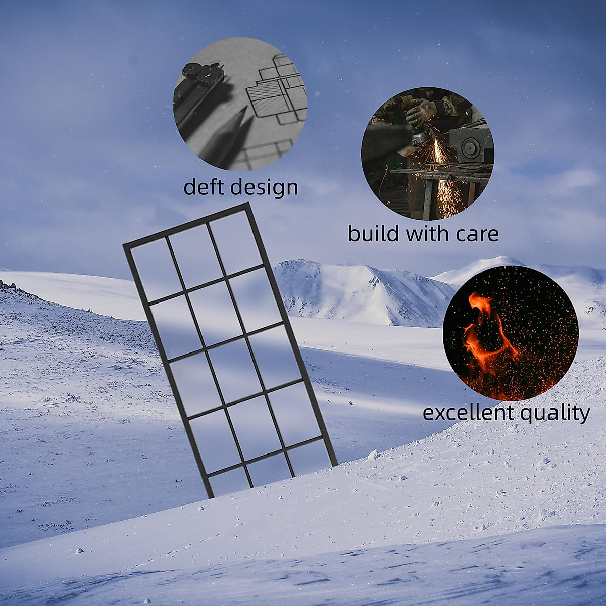 BARNSMITH 36in x84in Frosted Glass Barn Door Sliding Aluminum Panel Heavy Duty DIY Tempered Frosted Glass Barn Door Slab Assemble Required (Sliding Hardware not Included) KDA05