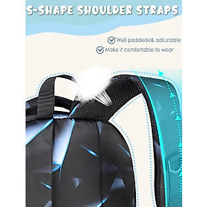 BLUEFAIRY Boys Backpack Elementary Kids School Bags Middle School Primary School Bookbags Lightweight Sturdy Durable Gift with Plenty of Pockets Age 5-9（Black&Blue